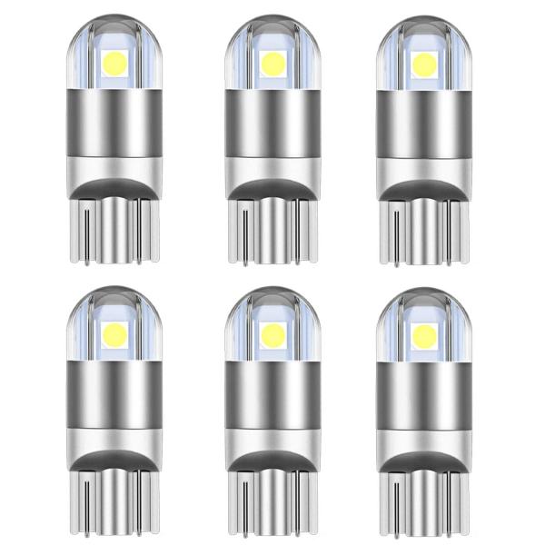 ・ホワイト 6個セット  ・・Color:ホワイト 6個セット・超高輝度＆超高性能DC12V-24V車用T10 LED ウエッジ球、高発光効率の3030LED素子を搭載、抜群な拡散性でリフレクターに反射し、360°無死角照射でき、同等品や純...