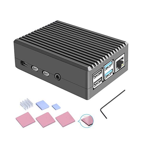 グレー/-/-・Color:グレー・Raspberry Pi 4 Model Bに適しています。電源付きのケースをご希望の場合は、ASIN B09FXHJCGQをご参照ください。・優れた冷却性能-金属シェルは熱を直接空気に放出するため、Pi...