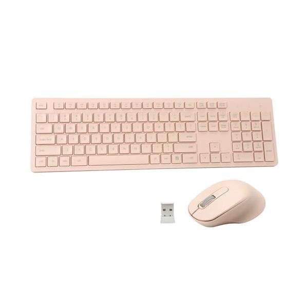 ピーチ/-/-・Color:ピーチ・パッケージ個数:1・人間工学デザイン&amp;快適なタイピングHUO JI ワイヤレスキーボードは、折りたたみ式スタンドを備えた人間工学設計です。最適な傾斜を維持し、長時間のタイピングでも手首の負担を軽減...