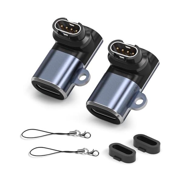 USB C - Gar-min充電アダプタ - 既存のUSB-Cケーブルを Watch充電ケーブルに変換するように設計されており、あらゆるUSB-Cケーブルと電源に対応しているため、いつでもどこでも Watchを充電できます。・90度直角デ...