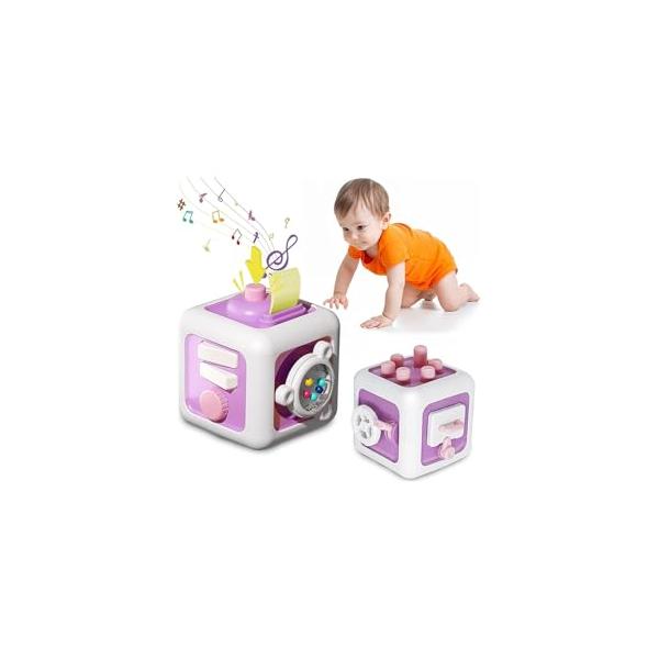 パープル/-/-・Color:パープル・6-in-1知育おもちゃこのインタラクティブなビジーキューブは6つの学習アクティビティを備えています。1歳の男の子や女の子向けのモンテッソーリおもちゃ。・スキルの育成この子ども向けおもちゃは親子の絆を...