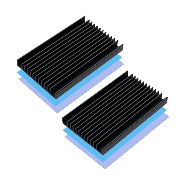 高品質の6063アルミニウム合金製のヒートシンク 2セット。高硬度、放熱性、耐腐食性、耐久性に優れた性能を持っています。・この大型ヒートシンクは、電子機器から発生する熱を素早く空気中に放出し、機器の高性能を維持し、機器の故障を防止することが...