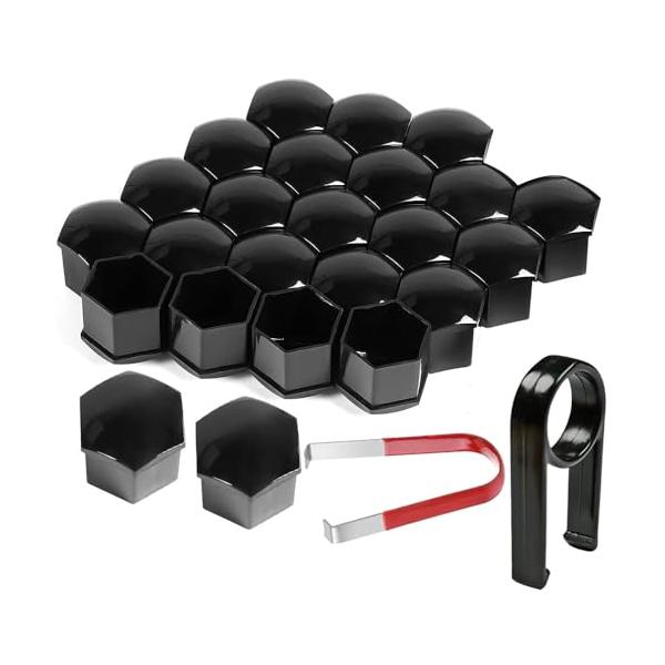 21mm黒/-/-・Color:21mm黒・パッケージ個数:1・愛車をドレスアップ！ホイールナットカバー　22個 カラー/黒　素材：硬質プラスチック・サイズ：21mm幅のナット、ボルトにフィットします・取り出しに便利な専用工具付きで簡単に着...