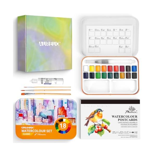 通用色 セット/-/AWPS18C・Color:通用色 セット・水彩トラベルキット - 持ち運びに便利な缶ケースに収められた18色通用色の水彩絵具で、どこでも鮮やかな作品を制作できます。付属のリフィル式水筆ペンとカラースウォッチカードにより...