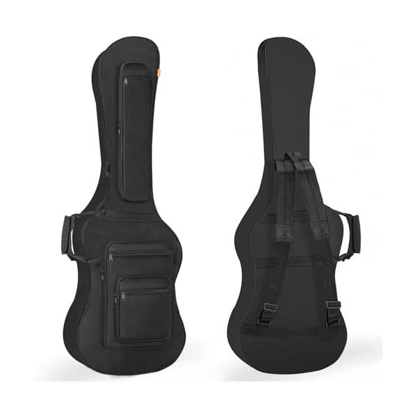 ModernBlack/エレキベースギターケース/ベースケース・Size:エレキベースギターケース・??軽量かつ耐久性寸法: 123 x 40 x 7cm。ケースの表面には、軽くて摩擦に強く耐久性の高いナイロンを使用。楽器が触れるケースの裏...