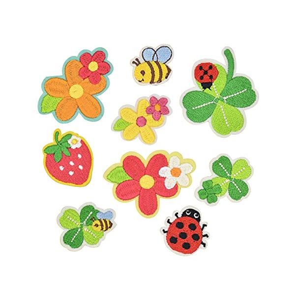 デコラティブ刺繍・?式8  ・・Color:?式8・9個お得セット大人気な刺繍ワッペンセット、9種類カワイイモチーフがあり（立体感と光沢が有り高級なイメージ）・幅広い用途Tシャツ、ジーンズ、タオル、毛布、バッグ、帽子、手帳などの飾り、服や小...