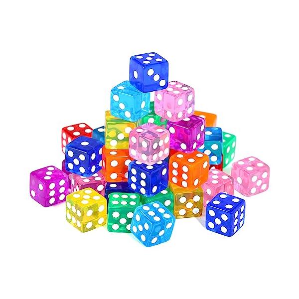8カラー/16mm*16mm*16mm/-・Color:8カラー・ダイス材質：アクリル・ダイスサイズ：16mm*16mm*16mm ；パッケージ内容：40個・ダイスカラー：紫色、水色、レッド、オレンジ、ピンク、ブルー、緑色、黄色・タイズ用途...
