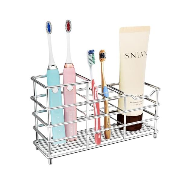 ・シルバー Large ・・Size:Large・?高い収納力この歯ブラシホルダーには、歯ブラシ、電動歯ブラシ、洗顔料、カミソリ、歯磨き粉、歯ブラシ用の十分な収納スペースがあります。 4人家族のニーズを満たすことができます。・?高品質の素材...