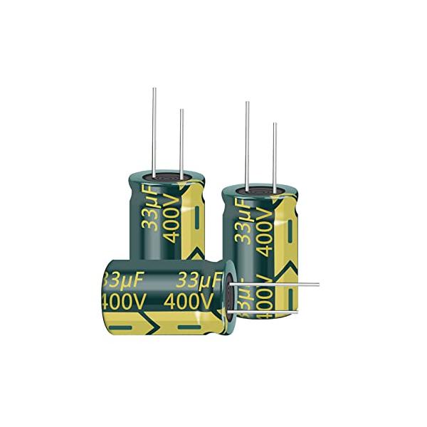 400V 33μF・Style:400V 33μF・種類：電解コンデンサ／静電容量：33μF／定格電圧：400V・電解コンデンサの寸法：13x20mm・使用温度範囲：-40℃〜+105℃・静電容量許容差：±20％・10個ミニチュアラジアルア...