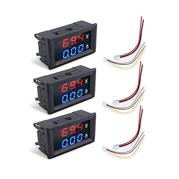 便利レッド/-/-・?使用范?：給電範囲はDC4-30.0vです。測定な電圧範囲は0.0V?100Vです。・?電流・電圧計：目立つ青と赤はLEDディスプレイにテストした数値を3桁2段の形で表示し、同時に2つのデータを測定するので便利です。・...