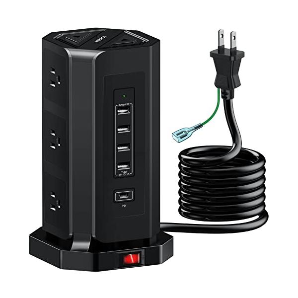 ・ブラック 3M TP-VB4U9J・・Size:3MColor:ブラック・??1台14役の電源タップこの電源タップは、差込口9個口とUSB-A充電端子4個口、USB-Ｃ充電端子1個口、合計14充電口を1台のタップから確保できます。ACもU...