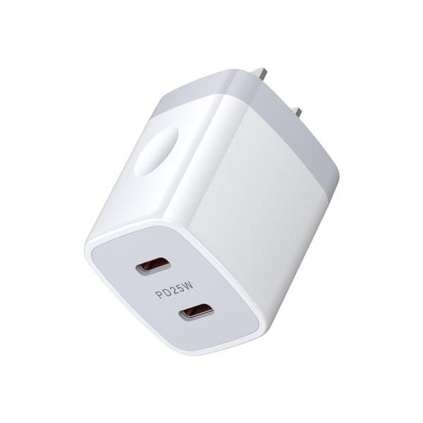PD+PD 25W White/-/PT-WC-13・Color:PD+PD 25W White・2台同時充電・出力自動判別：USB充電器は2つの充電ポートを搭載しており、同時に2台のデバイスを充電できまあす。単独で使用する場合、USB-C...