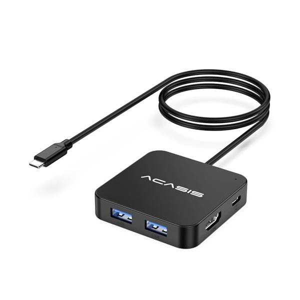 ブラック/60cm/-・Size:60cm・ACASIS 6 IN 1 10Gbps USB C ハブ：4K 60Hz HDMI、3 USB A 3.1、1 USB C 3.1、PD 100W USB C充電ポートを搭載したこのUSB Cハ...