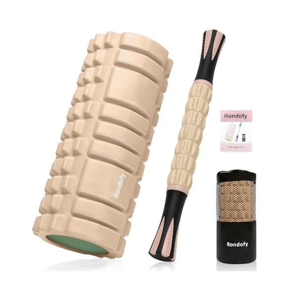 ミルクティー色/-/-・Color:ミルクティー色・耐久性アップRondofy新世代フォームローラーは中実デザインで従来のより長く使えます。フォームローラー中芯部の素材はPVCではなく軽量で超硬質なPP素材を採用し、従来のものより耐久性は更...
