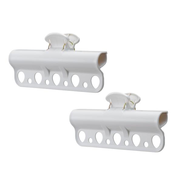 e.ハンガーホルダー2Pナチュラルホワイト/横23.8cm×縦12.6cm×高さ5.4cm/058146・Style:e.ハンガーホルダー2P・パッケージ個数:1・特長1：風によるハンガーの横滑りやズレを抑える・特長2：簡単に取り付けられる...