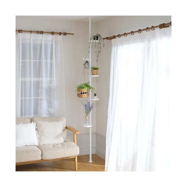 プランタースタンド(トレー増量)マットホワイト/幅30×奥行30×高さ190-260cm/WJE-12RM(MWH)・Color:マットホワイトStyle:プランタースタンド(トレー増量)・パッケージ個数:1・場所をとらずに空間を活用部屋の...