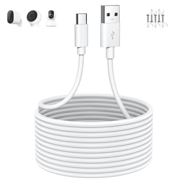 ・ホワイト  ・・Color:ホワイト・パッケージ内容：USB A to USB C 充電ケーブル*1本 (3M） ケーブルステップル配線固定用*5個。（ご注意：1.USB Cポートを備えたの防犯カメラ給電・充電専用のUSBCケーブルです。...