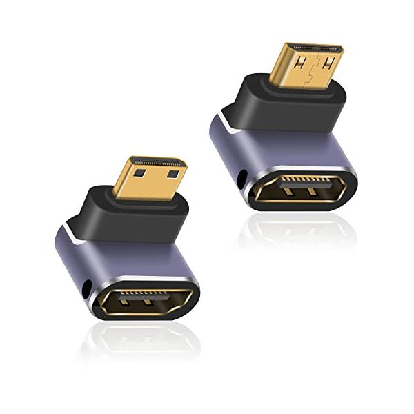 -/上向き/ 下向き Mini HDMI/-・Size:上向き/ 下向き Mini HDMI・Mini HDMI to HDMI変換アダプタ、最新のhdmi 2.1規格(8K @60Hz /4 kビデオ60 hz、2160p、48 bit/...