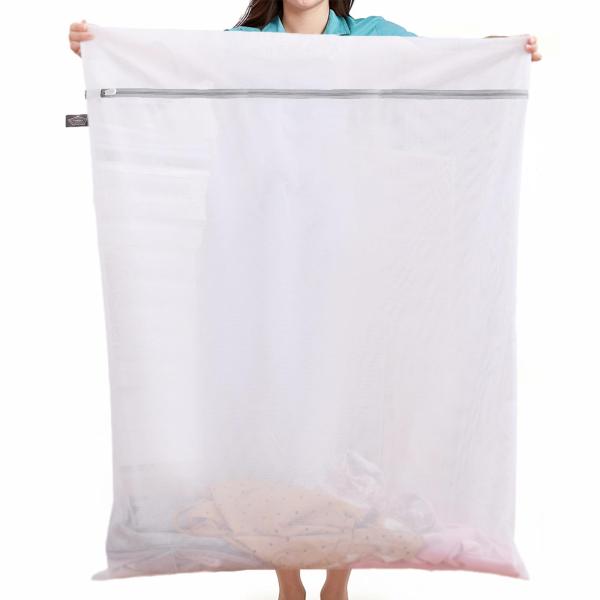 ホワイト/90x110cm/WB017・Size:90x110cm・パッケージ個数:1・超大容量 - 各メッシュ洗濯バッグのサイズは43.3''×35.4''で、洗濯機または乾燥機で3?4ロードの洗濯物を入れるのに十分な大きさです。汚れた洗...