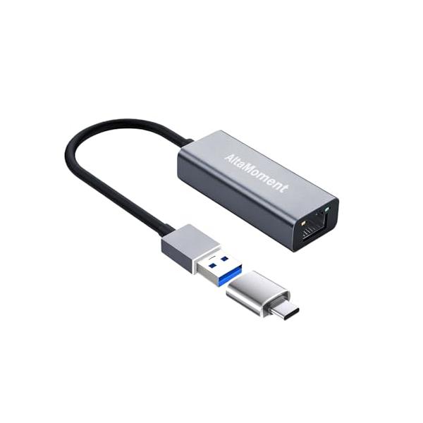 USB to RJ45グレー/-/-・Style:USB to RJ45・「??有線接続で通信品質を向上」ノートPC、Switch2、SwitchなどLANポートのない端末でも、有線接続がに。本 USB to RJ45変換アダプタ は、US...