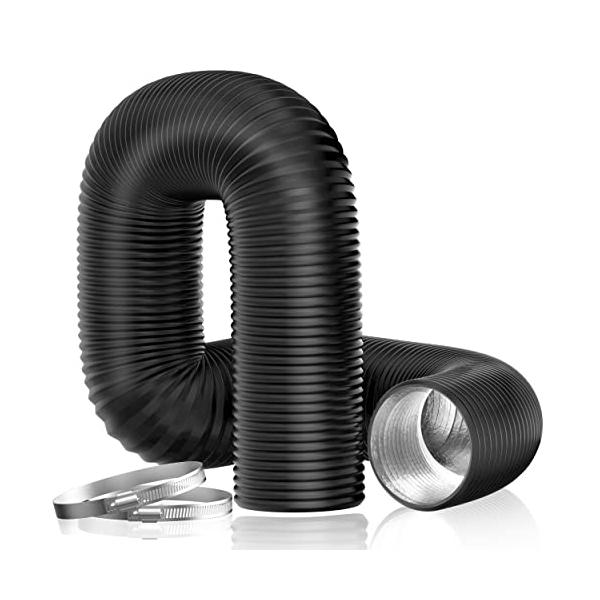 ブラック/φ150mm×5m/HRKD-02・Size:φ150mm×5mColor:ブラック・サイズ：φ75mm/φ100mm/φ125mm/φ150mm/φ200mm　付属品：クランプ2個付き・材質: 塩ビ(PVC)+PET+アルミ箔＋...