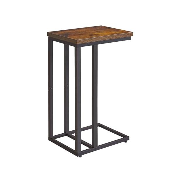 ミニマリストブラウン+黒い脚/-/-・PackageQuantity:1Color:ブラウン+黒い脚・パッケージ個数:1・多用途サイドテーブル：リビングルーム、寝室、書斎、オフィスなど、様々な場所で活躍する万能の隙間テーブルです。コの字形状...