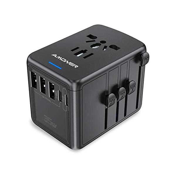 変換プラグブラック/-/SL-207・PD 35W急速充電器3つのUSB-Aポートと2つのUSB-Cポートを備え、最大8Aと1つのACコンセントにより、最大6台の機器を同時に充電です。PD Type-Cインターフェースを使用して1台の機器だ...