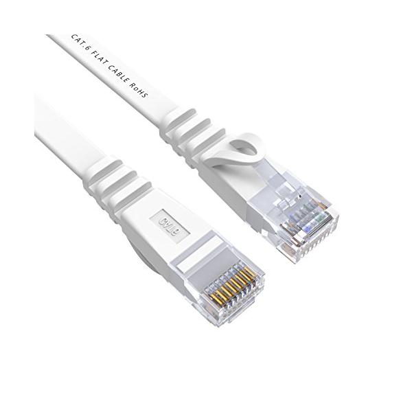 白/5m/-・Size:5mColor:白・高速LANケーブル：CAT6イーサネットケーブルは、内蔵100％銅線、4対8芯シールドケーブル、マルチストランド無酸素銅、最小限のノイズ、および少ない干渉をします。最大伝送速度は1000Mbps（...