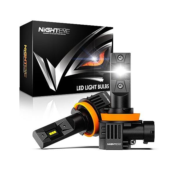 H11ファン付き-/-/A315・Style:H11ファン付き・パッケージ個数:1・『 静音ファン』NIGHTEYE最新のH11 led ヘッドライト製品はledサイズ問題は解決し、ソケットから上部分はハロゲンより11.5mm短く、下部はハ...