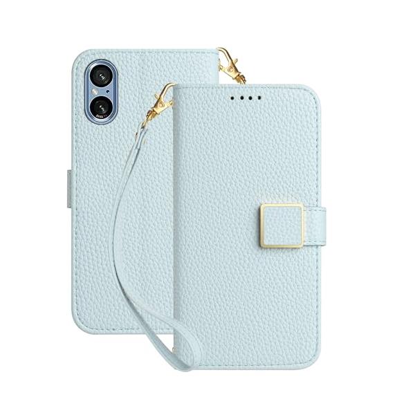 アイスブルー/Xperia 5 V/-・Size:Xperia 5 VColor:アイスブルー・対応機種Xperia 5 V (SO-53D SOG12) (6.1)専用！対応機種を間違いないようにご購入お願い申し上げます。・カード収納とス...