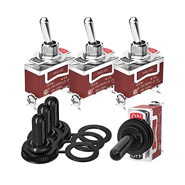 E971-ブラウン+防水キャップ・ブラウン+防水キャップ E971-ブラウン+防水キャップ ・・Style:E971-ブラウン+防水キャップ・ON/OFFトグルスイッチ：これはSPSTトグルスイッチ、2ピンスイッチ、2ポジション設計です。 ...