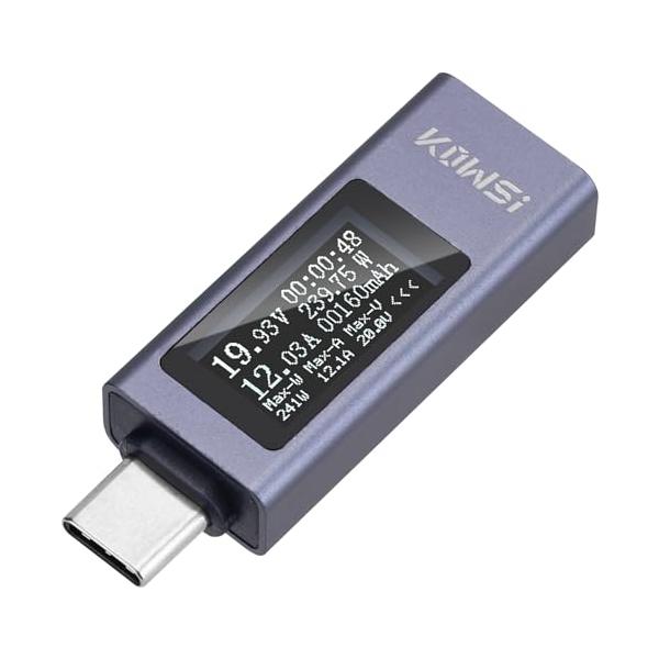 1C/-/-・Color:1C・USB CパワーメーターこのUSBテスターは、タブレット、充電器、パワーバンク、ケーブルなどのUSB-Cデバイスの電圧、電流、電力、容量、エネルギー、時間、温度を測定できます。双方向電流とオフラインデータをサ...