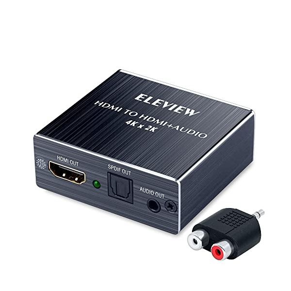 4Kx2K HDMI 音声分離器/-/EHD47・パッケージ個数:1・HDMIから音声信号を分離HDMI信号から音声信号を抽出して、光デジタル（Optical）、3.5mmステレオミニに分配して出力することができます。音声出力のないディスプ...