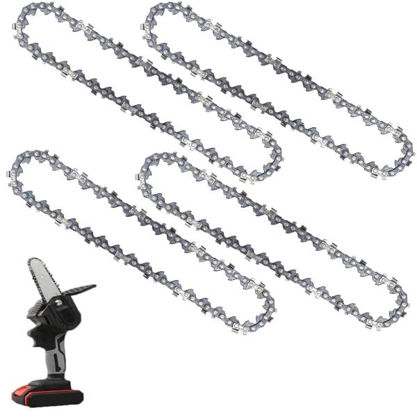 高硬度の替刃: 炭素鋼で作られた6インチチェーンソー 替刃は高温で焼入れされ、断裂しにくく、耐久性・耐摩耗性に優れています。・便利な予備チェーン: パッケージには4本入りで、2つのチェーンが付属しています。予備のチェーンを持つことで、便利で...