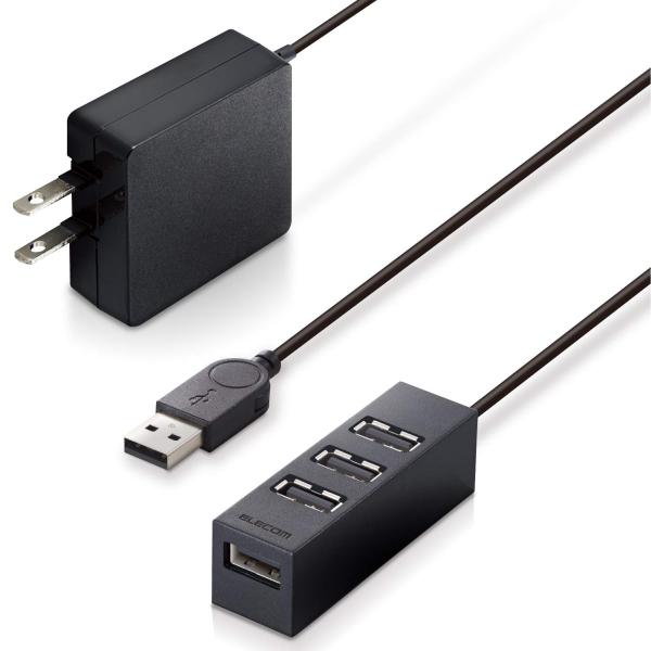 4ポートブラック/4ポート/U2H-TZ427SBK・Size:4ポートPatternName:単品・パッケージ個数:1・ケーブル長が100cmと長く、デスクトップパソコンでの使用でもどこでも設置でき、快適に使用できる4ポートUSBハブです...