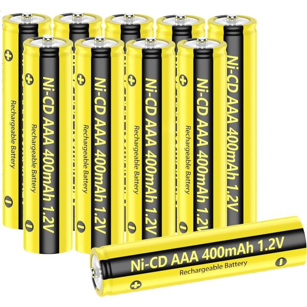 単4形 400mAh・ 10本 10PC-NICD-AAA400-B・商品：ニッケルカドミウム電池 単4形 /AAA・適用：ソーラーライトなどに最適・包装：10個パック 重量：20g（1PC）・特性：再利用とても便利で、価格もいろんなアルカ...