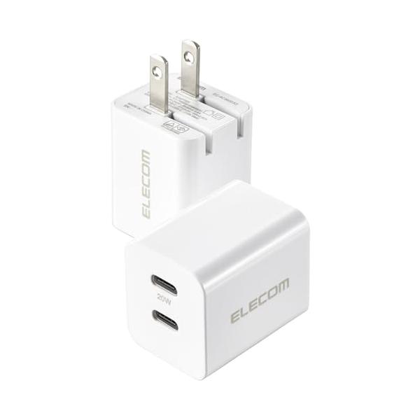 1)充電器単体ホワイト/2個入り/EC-AC3520X2WH・Color:ホワイトSize:2個入りStyle:1)充電器単体・パッケージ個数:1・USB Type-C(TM)ポートを2ポートを搭載し、対応するスマートフォン、タブレットなど...