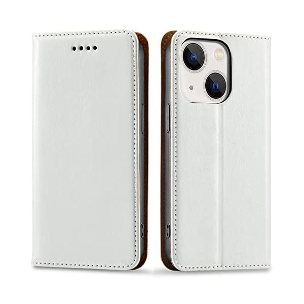 ホワイト/For iPhone 13/For iPhone 13・Size:For iPhone 13Color:ホワイト・対応機種: iPhone 13 用手帳型ケース (6.1 インチ対応）・?素材改良本商品の外部カバーは牛革繊維を人工...