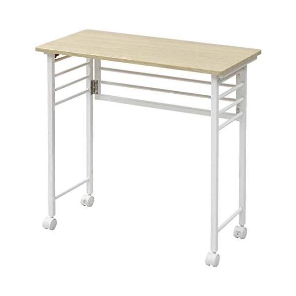 折りたたみ デスクナチュラルメイプル/ミニ/PSTC-7236(NM/IV)・Color:ナチュラルメイプルPatternName:2)キャスター付き・パッケージ個数:1・完成品(組立不要)・本体サイズ:ミニ(幅72×奥行36×高さ70cm...