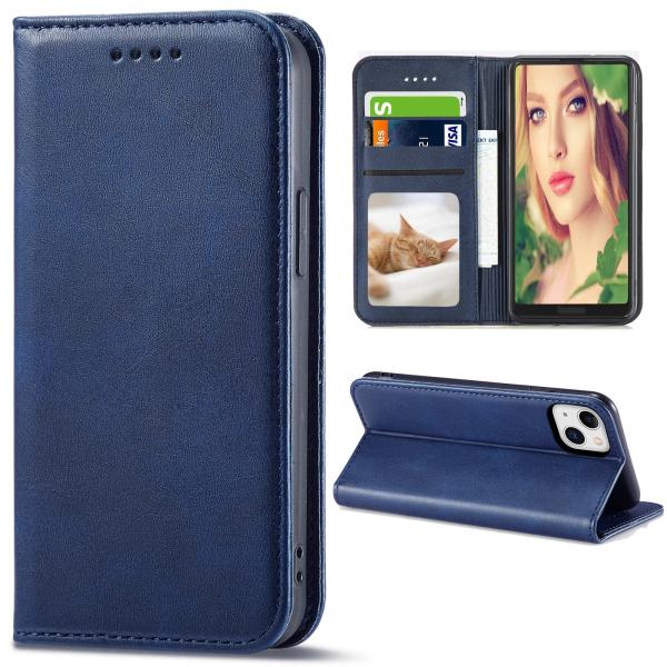 手帳型・ブルー For iPhone 13 For iPhone 13・・Size:For iPhone 13Color:ブルー・対応機種: iPhone 13 用手帳型ケース (6.1 インチ対応）・?素材改良本商品の外部カバーは牛革繊維...