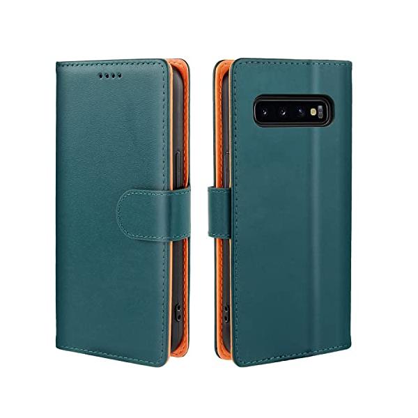 手帳型グリーン/Galaxy S10/Galaxy S10・Size:Galaxy S10Color:グリーン・★適用型番：Galaxy S10 (6.1インチ) シンプルながらユニークなデザインでレジャーはもちろん、ビジネスにも適していま...