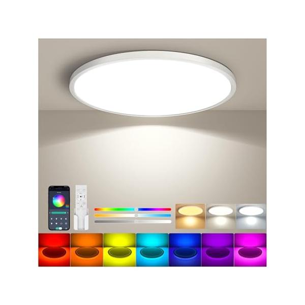 RGBa1.間接光RGB 6畳/6畳/HZX-XD-003・Color:a1.間接光RGB 6畳Size:6畳・華やかな多彩さをプラスこのスタイリッシュなシーリングライトは、6畳の部屋に鮮やかでカラフルな照明を提供します。1600万色のRG...