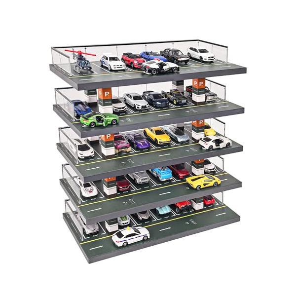 トミカパーキングブラック/標準/MMTTC236-4・トミカ 収納：GUNSEED 五階トミカパーキングケースはトミカ収納に適しており、たくさんの1/64ミニカーを収納することができます。合計 5 階で、各階にミニカーを 6 台ずつ収納でき...