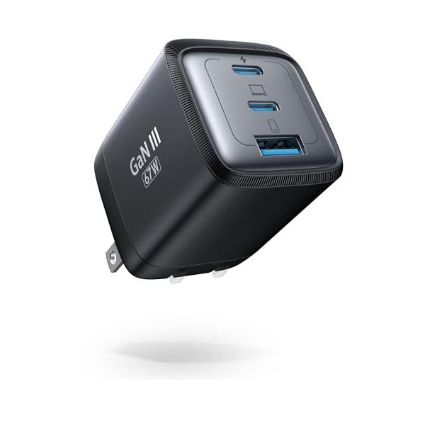 ブラック/-/RAC2CA65W01・Color:ブラック・瞬間フル充電！67W急速充電！ 市販のほとんどの充電器と比べて、弊社の67W PD急速充電器は最新のPD3.1、QC3.0、PPS急速充電技術を採用し、単一ポートでの最大出力は67...