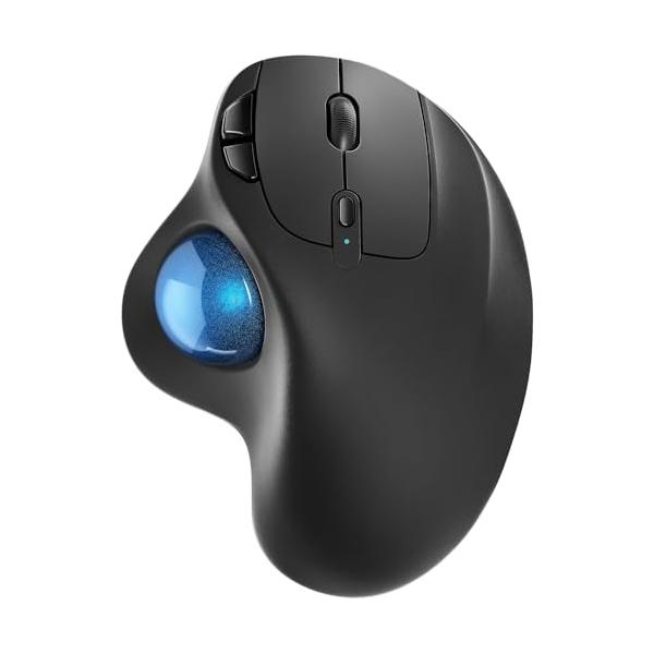 ワイヤレスブルー/-/M501・Color:ブルーStyle:ワイヤレス・手首にやさしく、自然なフィット感を追求したエルゴノミクス設計 手首や腕に負担をかけず、親指でカーソルを操作できるトラックボールマウス。長時間の使用でも疲れにくく、快適...