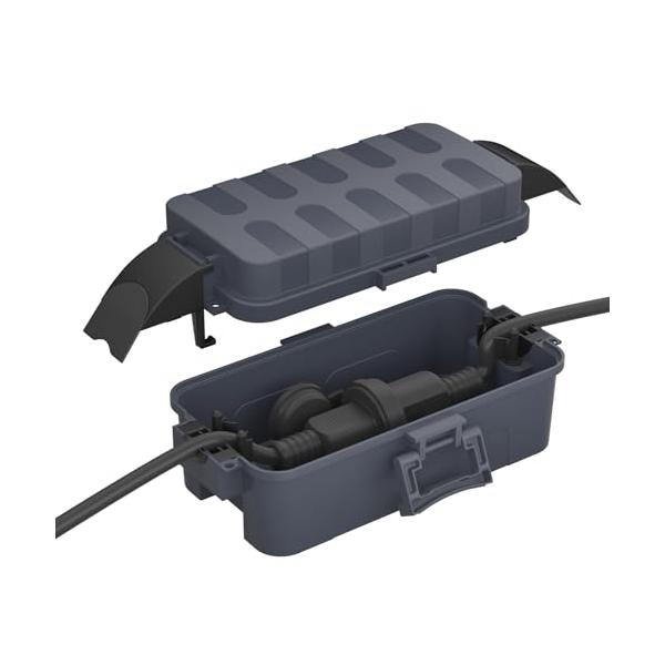 インダストリアルグレー/-/-・PackageQuantity:1Color:グレー・パッケージ個数:1・IP55防水アップデート：この新しい屋外用電気ボックスは、取り外しな2つのカバーを備えており、2つのエントリーポートに取り付けることで...