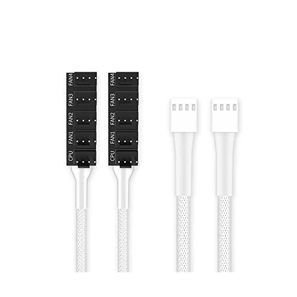 パッケージ個数:1・約38cmの1?5分岐 4ピン PWM ファン 電源 延長 ケーブルです。・4ピン と 3ピン の ファン に適用します、 PCケースや マザーボード CPUファンや冷却ファン などに活用されてます。・本体ケーブル2本が...