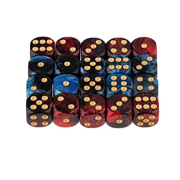 ・ブラックレッド+ブラックブルー 16mm ・・Color:ブラックレッド+ブラックブルー・■セット内容：多面体ダイス20個セット、サイズ：16mm、カラー：ブラックレッド+ブラックブルー。・■素材：環境に優しいアクリル素材を採用し、長持ち...