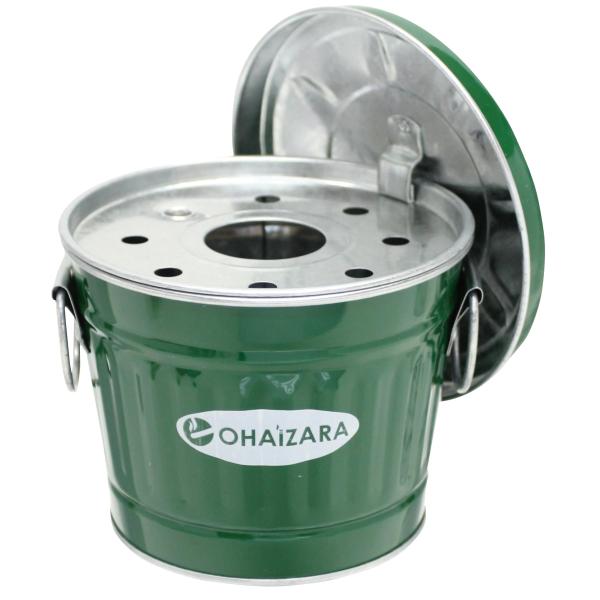 ・グリーン 中 OHG1・サイズ(約):口径13.5×底径11×高さ12.5cm・重量(約):260g・材質/本体:トタン(亜鉛メッキ鋼板)・フタ付き