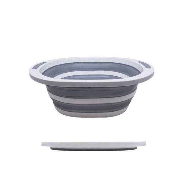 グレー/15L/J241 15L・多機能、多用途洗濯物の浸け置き用、犬猫のバスタブ、衣類のつけ置き用、赤ちゃんの沐浴用、防災用、収納用、また、ゴミ箱、お部屋の収納には家庭用のよいものだ！キャンピング、旅行のとき、さまざまなものを収納できる。...